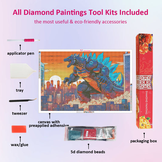 Godzilla Destruction Diamond Painting Kits for Adults 20% Off Today ...