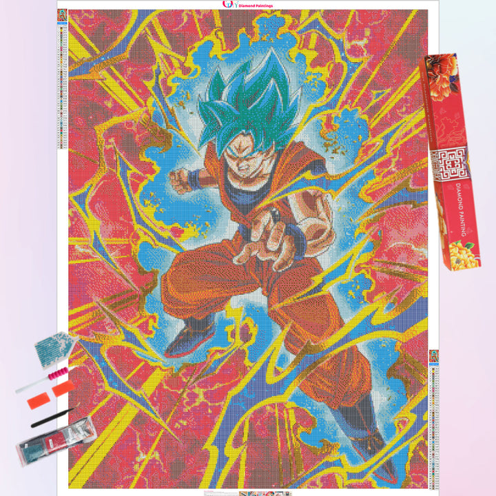 Goku Super Saiyan Blue Diamond Painting Kits for Adults 20% Off Diamond ...