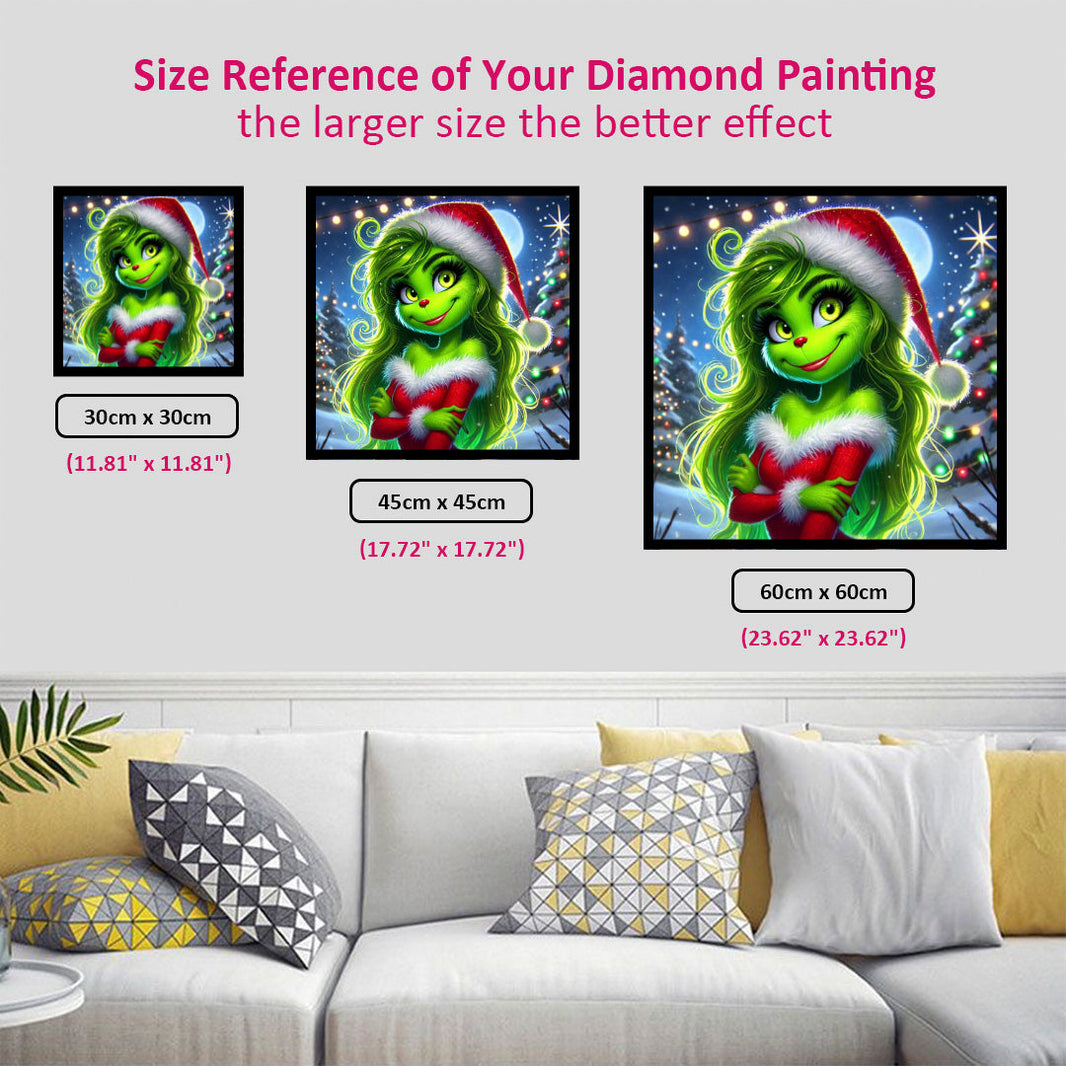 Grinch Girl Diamond Painting Kit 20% Off Grinch Diamond Art for Adults ...