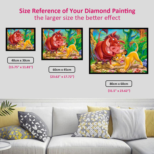 Lion King Pumbaa and Simba Diamond Painting Kits for Adults 20% Off ...