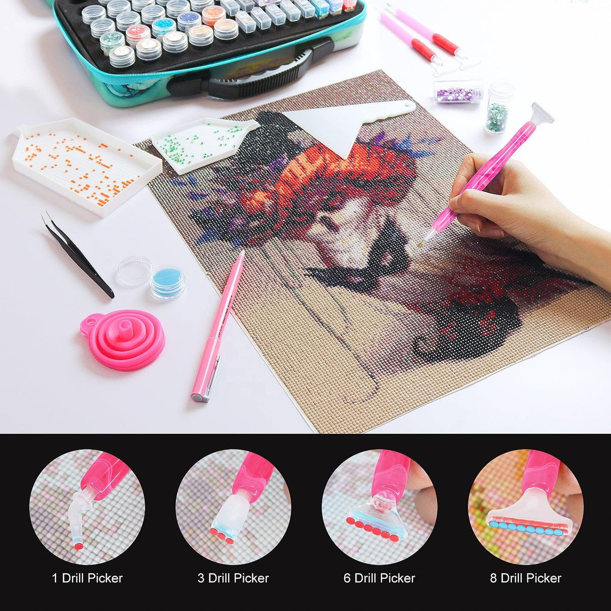 Colored Drawing Diamond Painting Tool Kit 87 in 1 Storage Container for ...