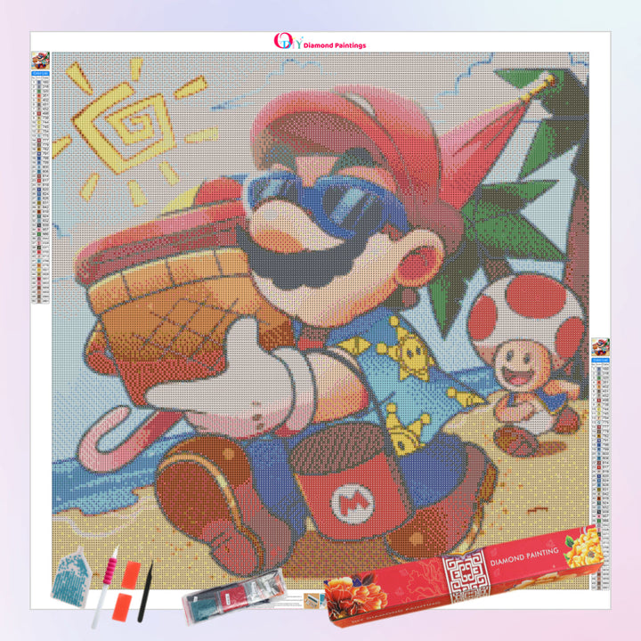 Mario Summer Vacation Diamond Painting Kits for Adults 20% Off Today ...
