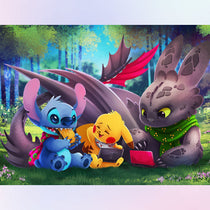 Pikachu and Toothless Watching Stitch Diamond Painting Kits for Adults ...