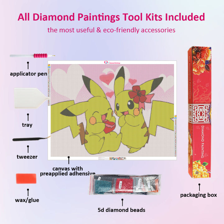 Pikachu Couple Diamond Painting Kits for Adults 20% Off Today – DIY ...