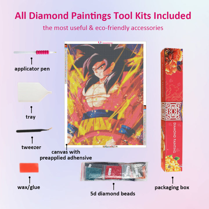Super Saiyan IV Goku Diamond Painting Kits for Adults 20% Off Today ...